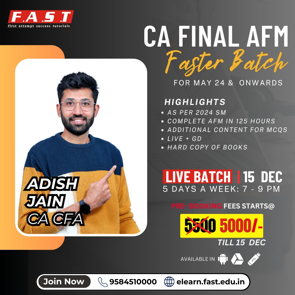 BUY CA VIDEO LECTURES - FAST EDUCATION INDORE.