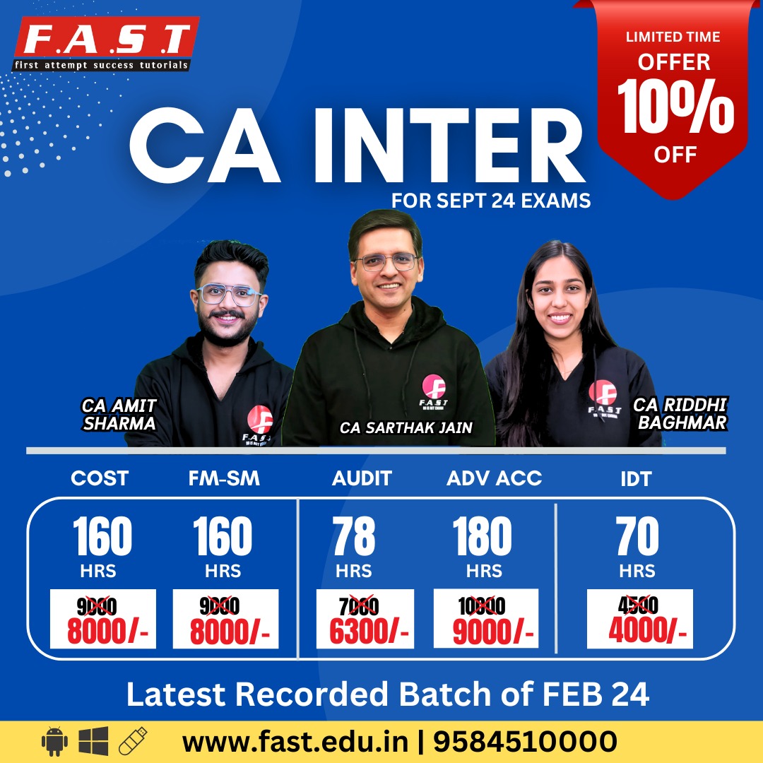 BUY CA VIDEO LECTURES - FAST EDUCATION INDORE.